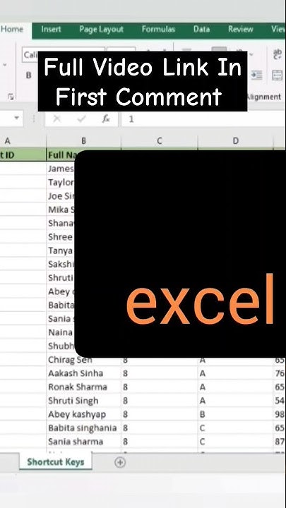 Shortcut keys Excel #excel #practice - YouTube