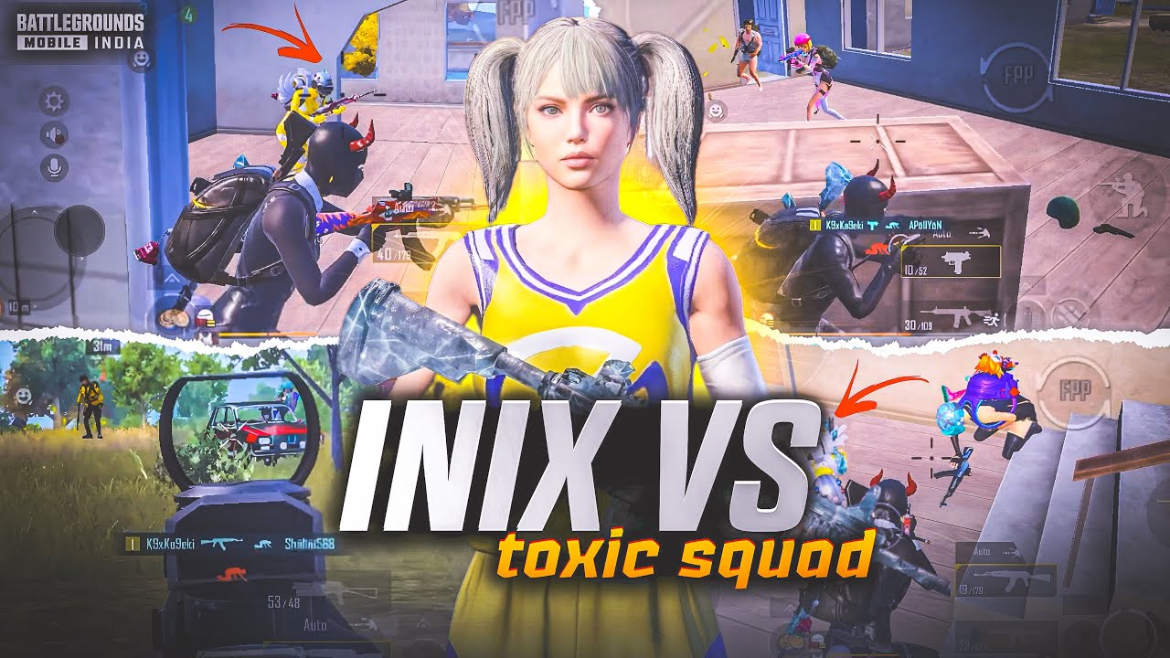 INIX vs Agressive Toxic Squad 😨🫣 [ *Fastest-Back To Back Clutches ]BGMI ...