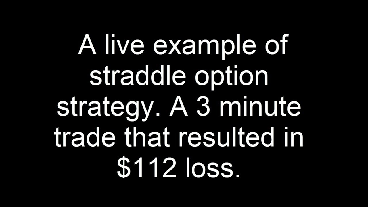 Straddle option strategy live example - YouTube