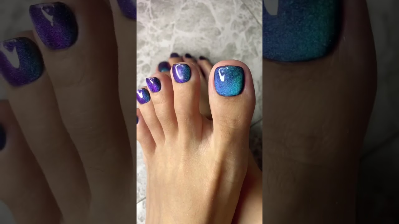 9D Cat Eye Toe Nails #toenails #toe #nailart #nails #art #9d #네일 #네일아트 ...