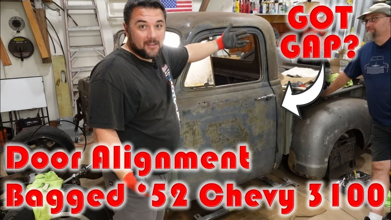 PART 65 - 1952 Chevy 3100 - DOOR ALIGNMENT & WINDSHIELD REMOVAL! - YouTube