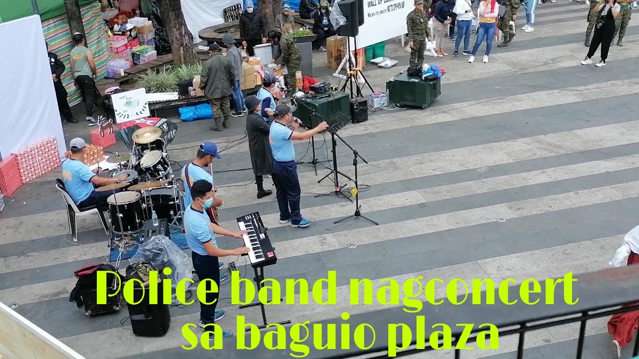 Police band concert sa baguio plaza dinumog - YouTube