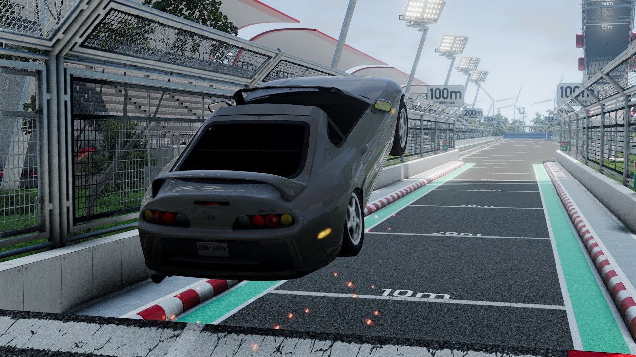 20 Cars VS Long Jump - BeamNG Drive - YouTube