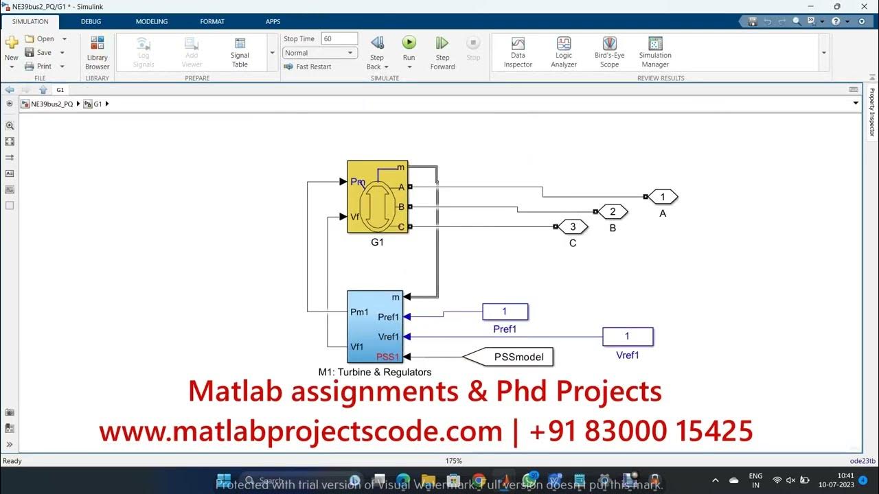 Matlab Simulink IEEE 39 bus simulation model - YouTube