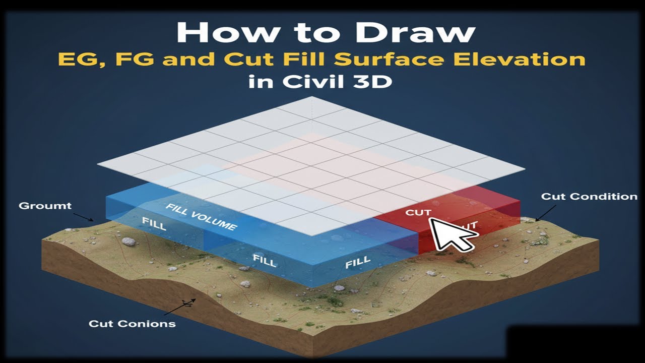 How to Draw EG, FG Cut Fill Surface Elevation in Civil 3D | Spot ...