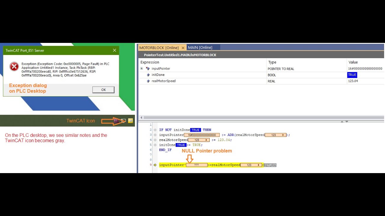 Page Fault And Memory Exception In Twincat Plc Programming With Sample