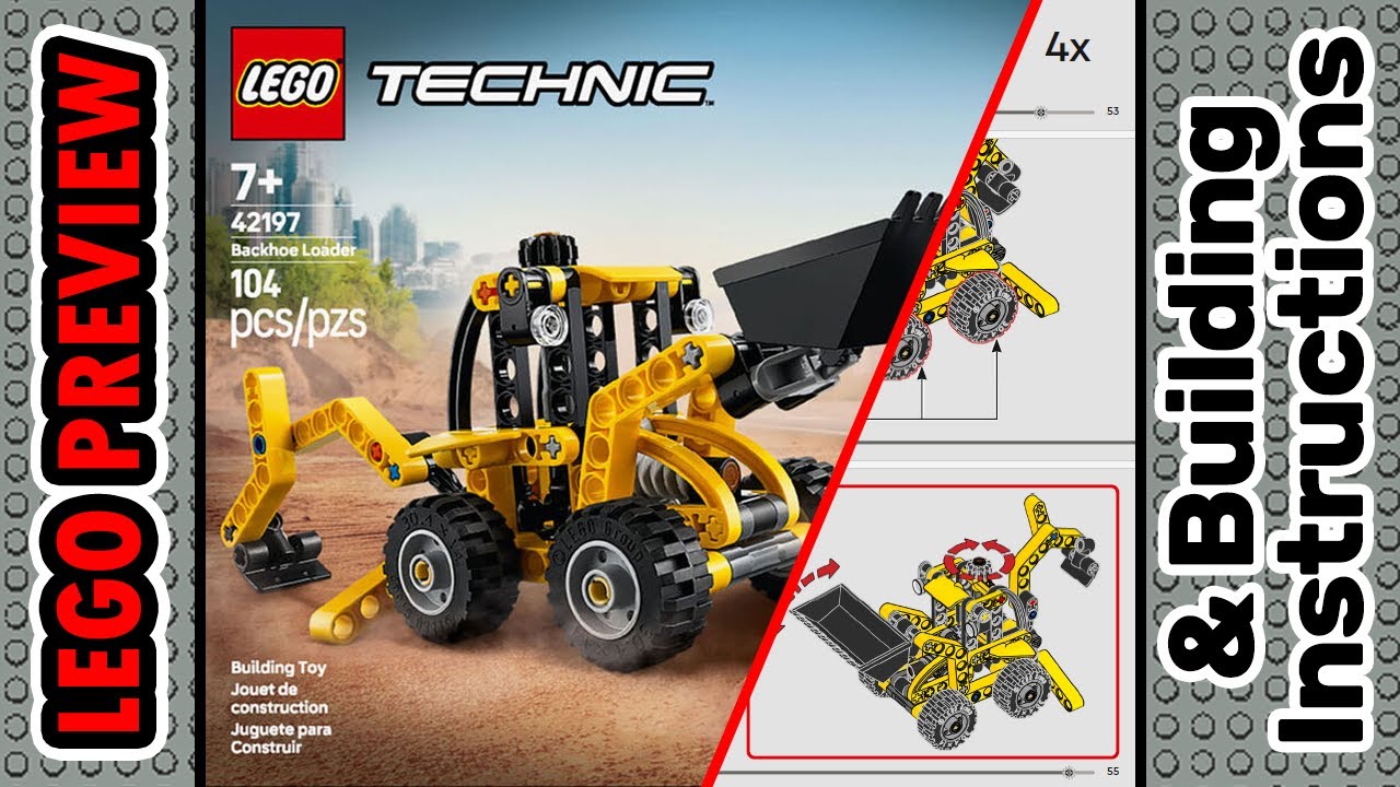 PREVIEW: 42197, LEGO TECHNIC, Backhoe Loader & Building Instructions ...