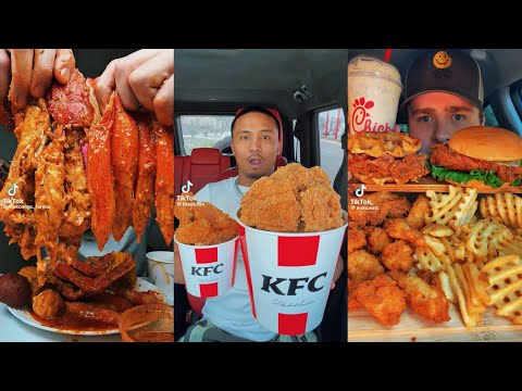 TIKTOK MUKBANG COMPILATION || Seafood Boil, Taco Bell, Shake Shack, KFC & More 🦀🌮🍗🔥