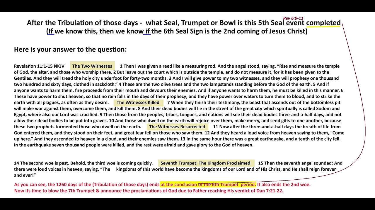 After the Tribulation of those days - what seal, trumpet or bowl is ...