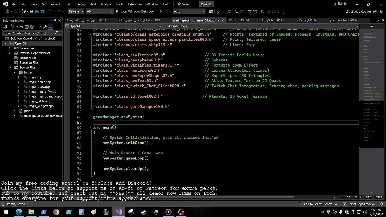 Coding Challenges Game Dev Space Game Kickstarter C Opengl Shaders Python Pygame 1008