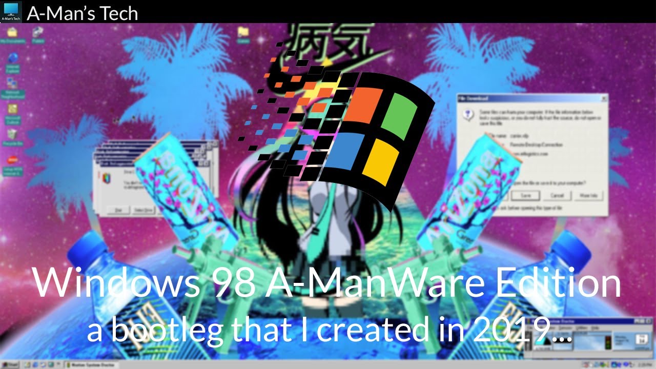 Windows 98 A-ManWare Edition (My Own Bootleg) - Review - YouTube