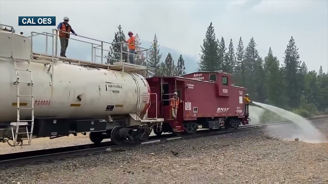 Fire Train helps crews protect forest from Dixie Fire - YouTube