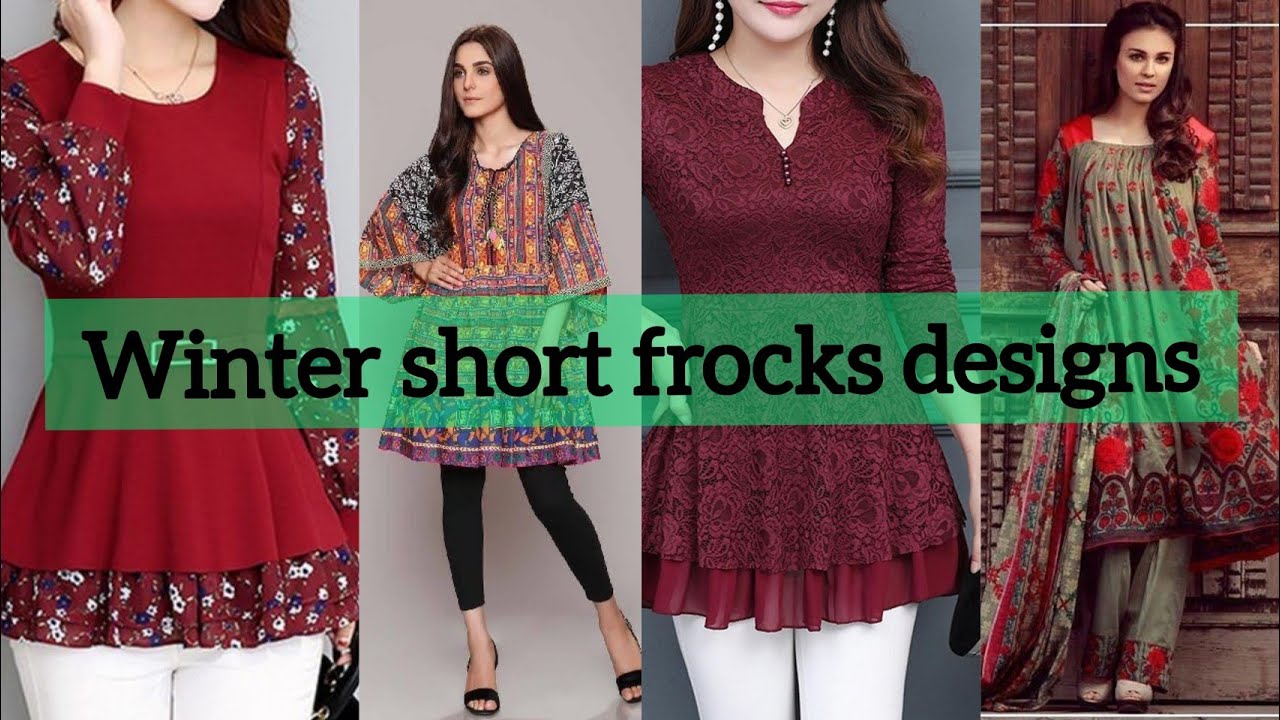 Very stylish short frocks designs for winter|net febric frock designs ...