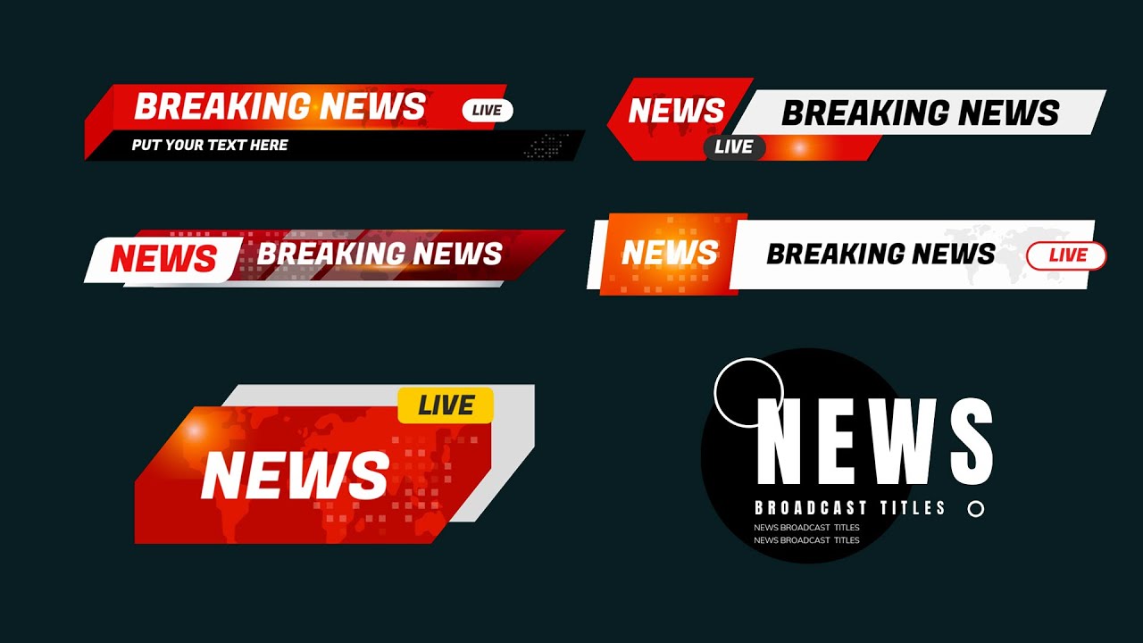 6 Styles of Red Broadcast News Headline Green Screen, Red Broadcast ...
