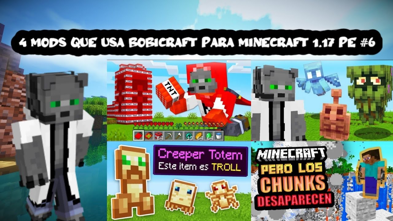 4 Mods que Usa Bobicraft para minecraft Pe/Bedrock 1.17 😱😱 - YouTube