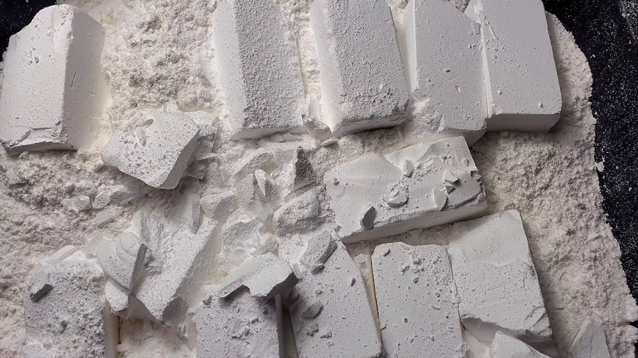 PLAIN BROKEN BLOCKS GYM CHALK CRUMBLE-ASMR - YouTube