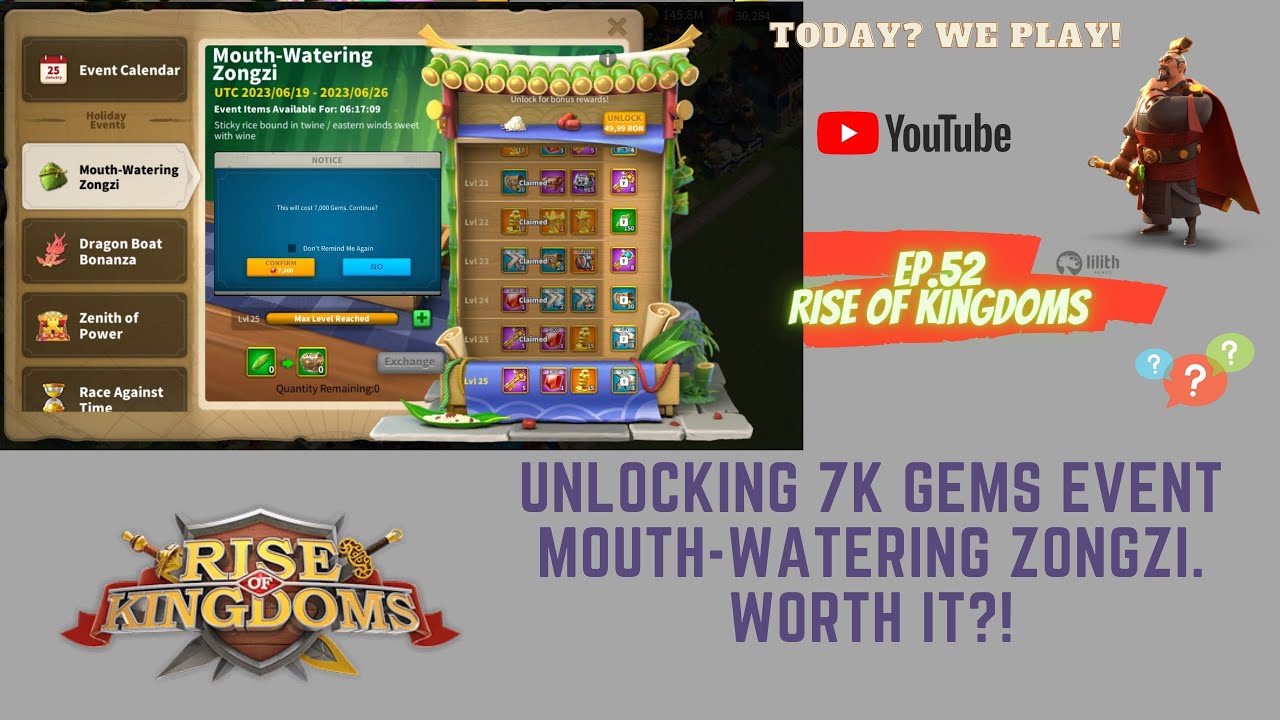 RoK Guide: Unlocking 7k gems Event Mouth-Watering Zongzi. Worth it ...