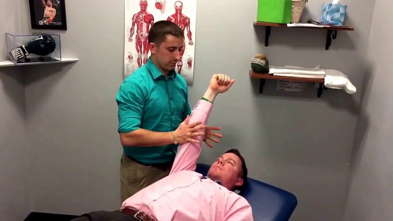 Rhythmic stabilization at 110° of shoulder flexion - YouTube