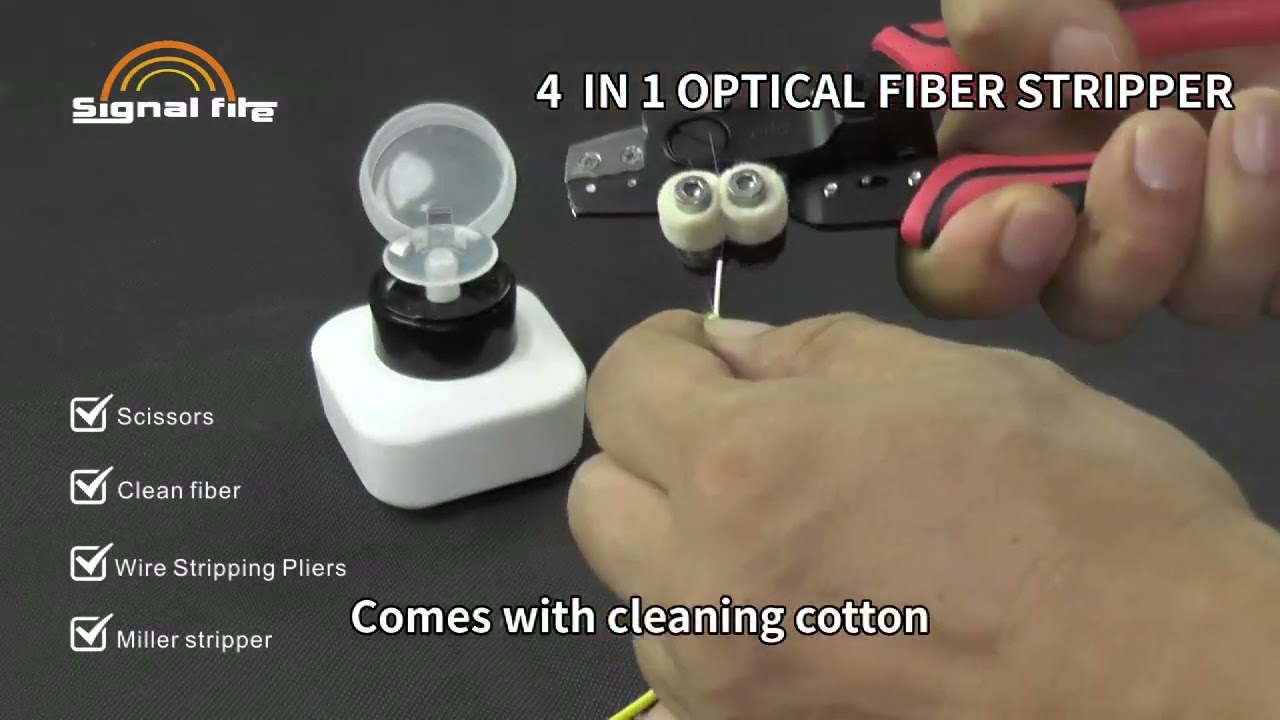 4 in 1 optical fiber stripper to clean the fiber for pre-cleaving ...