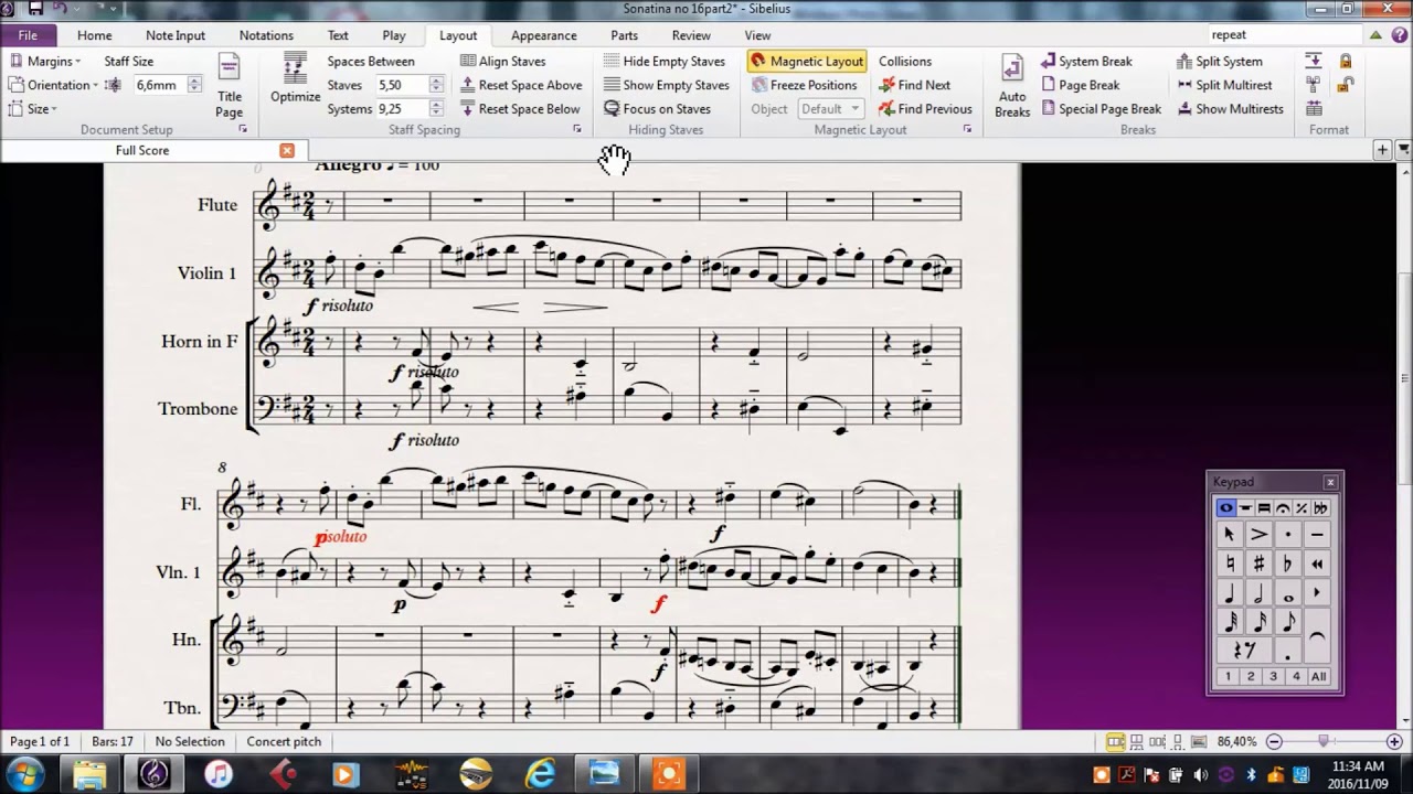 Sibelius Tutorial No. 7 Clean up, exporting and printing - YouTube