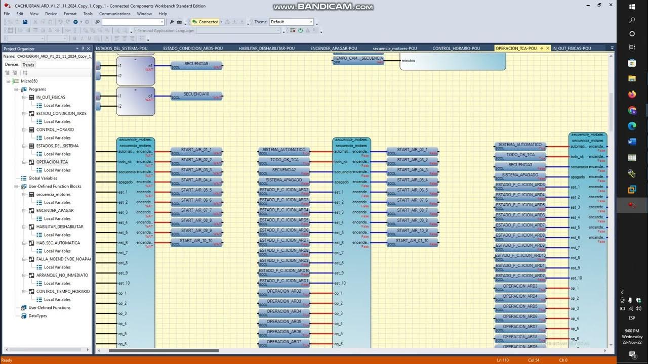 CONTROL DE ENCENDIDO DE AIREADORES POR HORARIO-SIMULACIÓN PLC MICRO850 ...