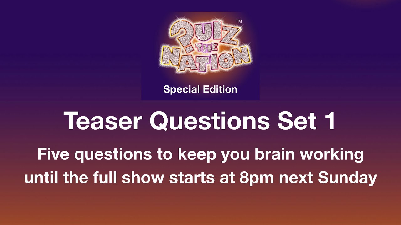 Quiz the Nation teaser questions set 1 - YouTube