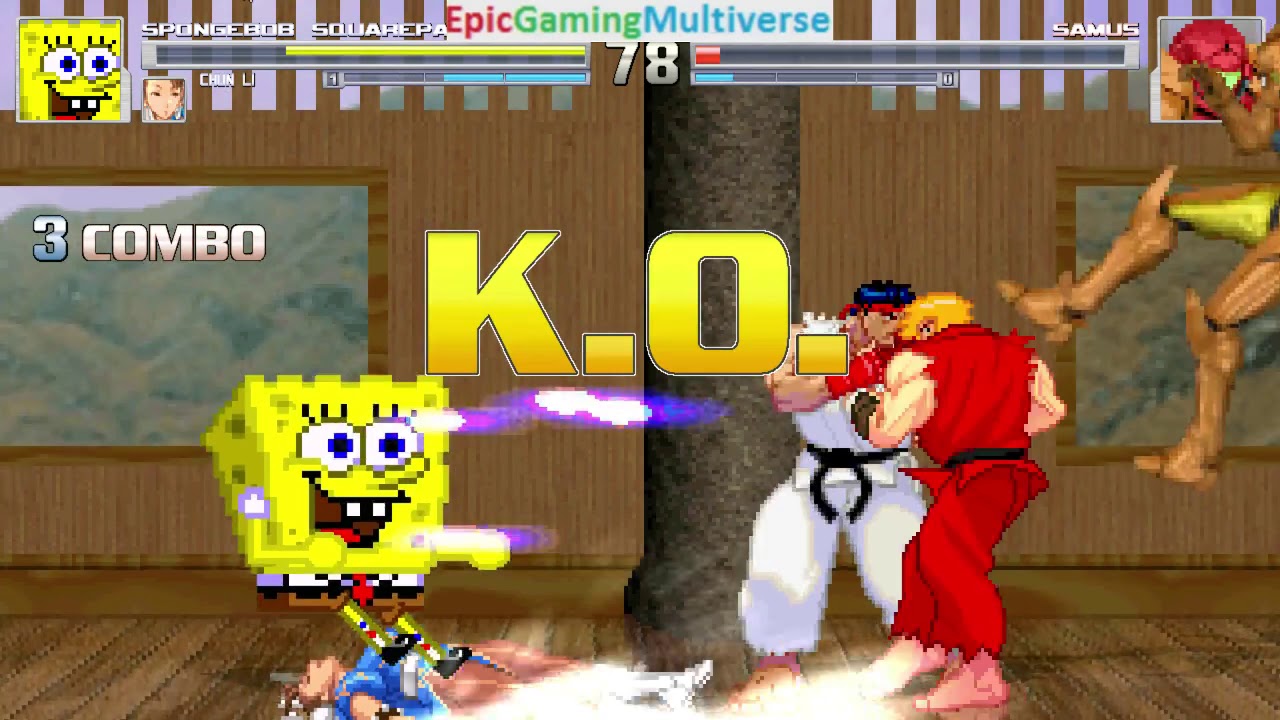 SpongeBob SquarePants And Street Fighter Characters VS Samus In A MUGEN ...