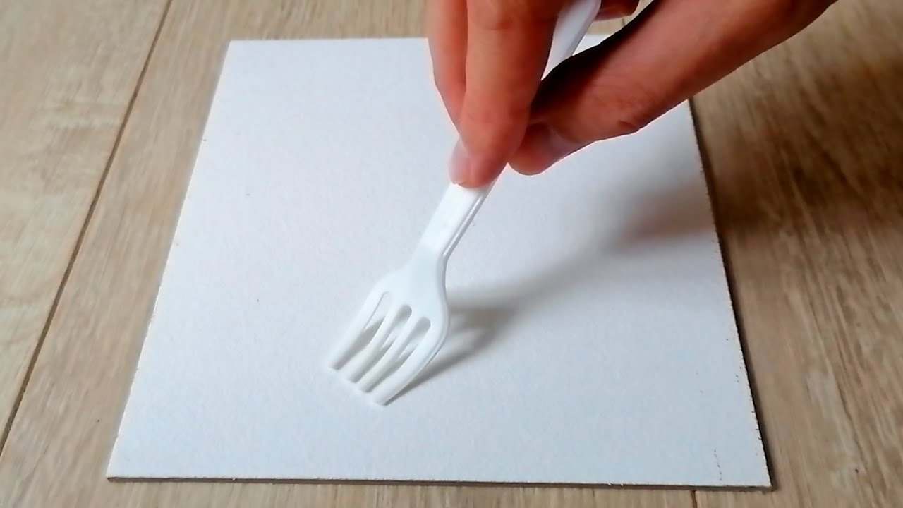 Simple Plastic Fork for Abstract Painting | Acrylic on Mini Canvas ...