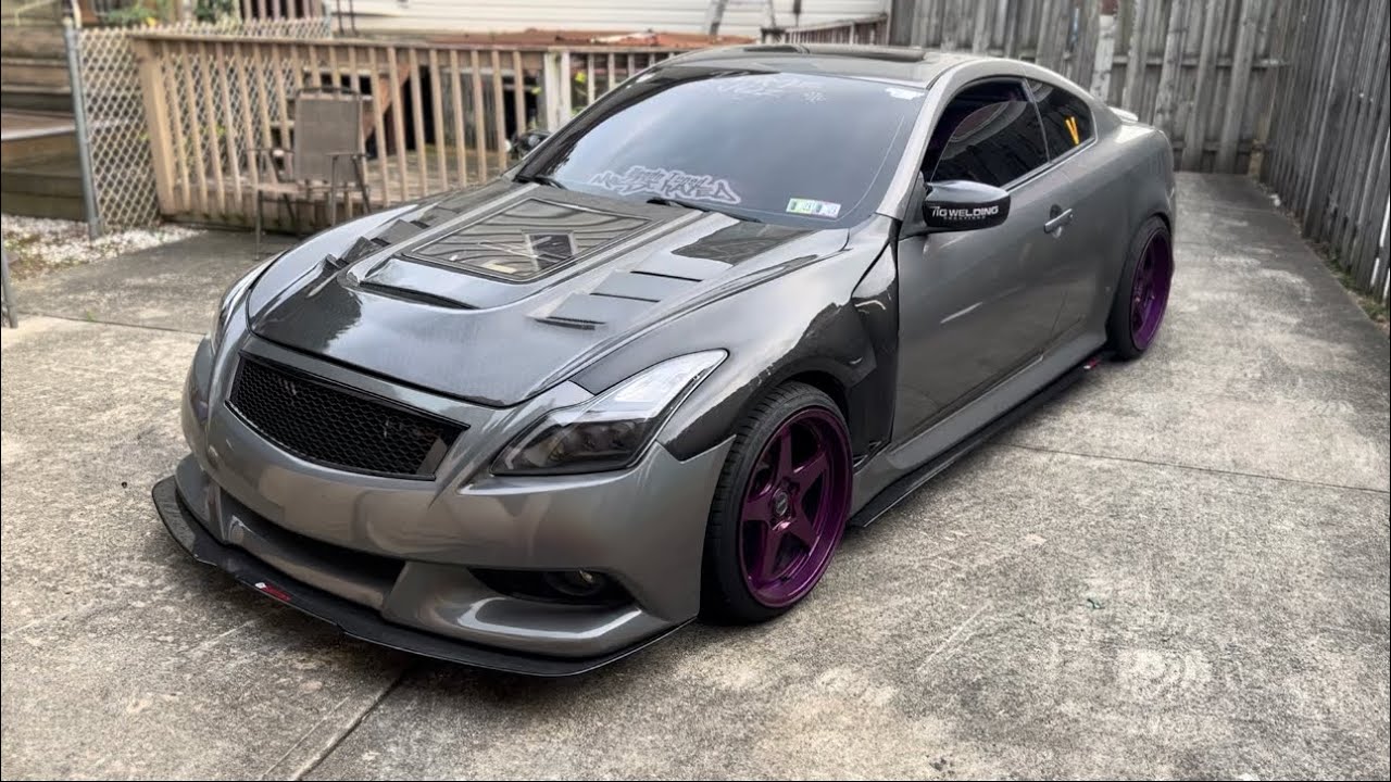 BAGGED G37 IPL GETS HONEYCOMB CARBON FIBER FRONTLIP AND SIDESKIRTS ...