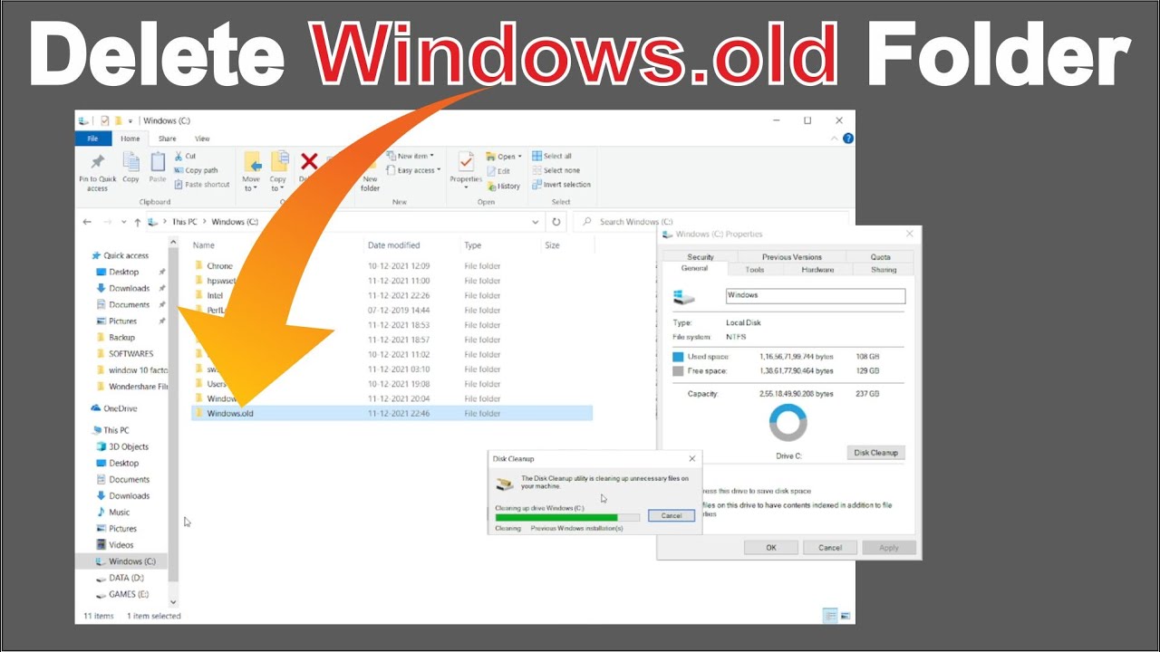 How to Delete Windows.old folder from Windows 10 | Delete Kaise Kare ...