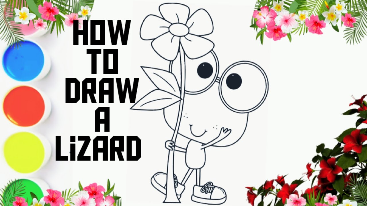 How to draw a Lezard step by step | Lezard drawing and colouring | Art ...