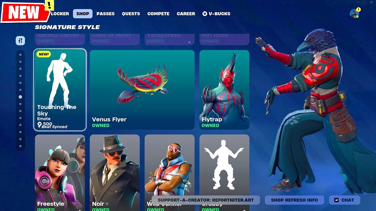 New Touching The Sky Emote in Fortnite ICON SERIES - YouTube