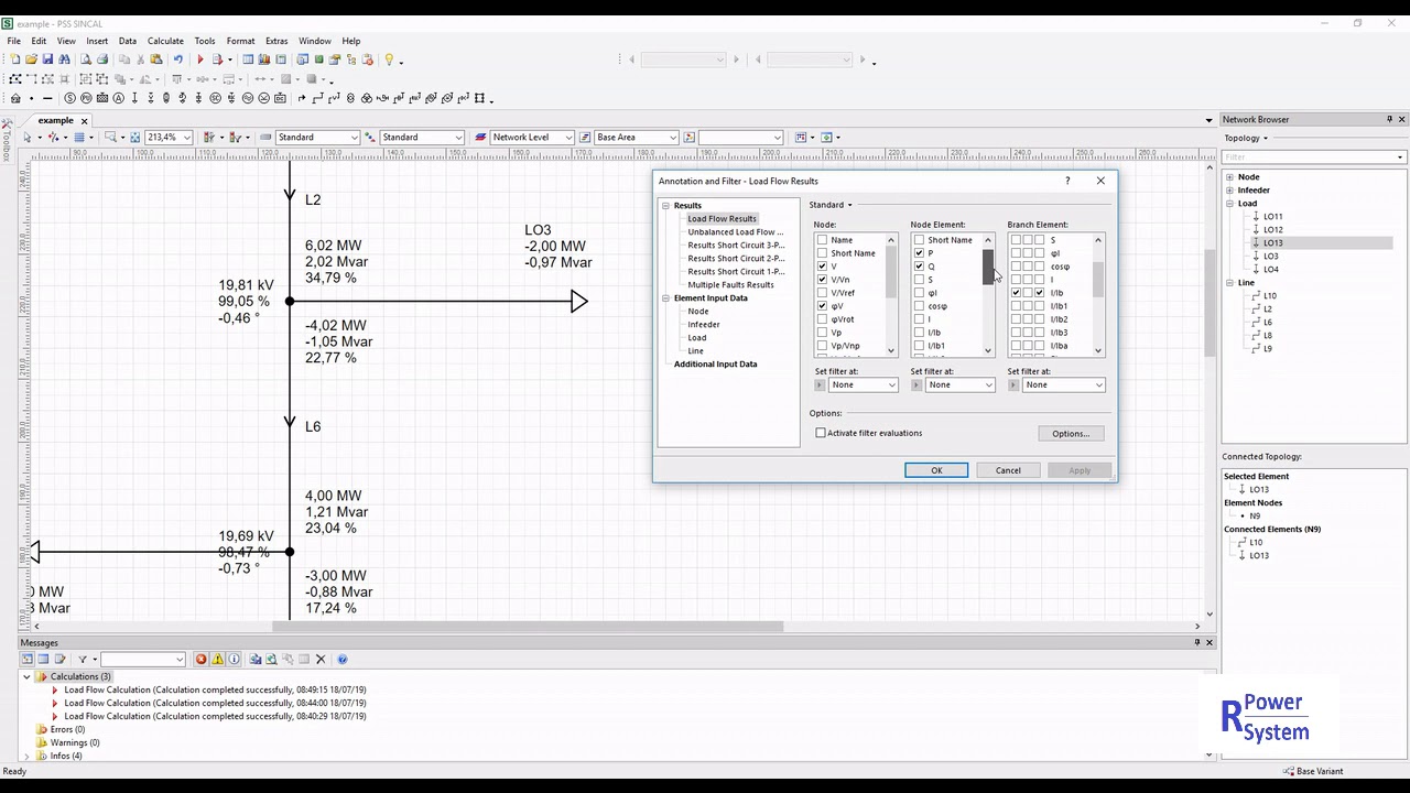 PSS Sincal Power Flow Analysis - YouTube