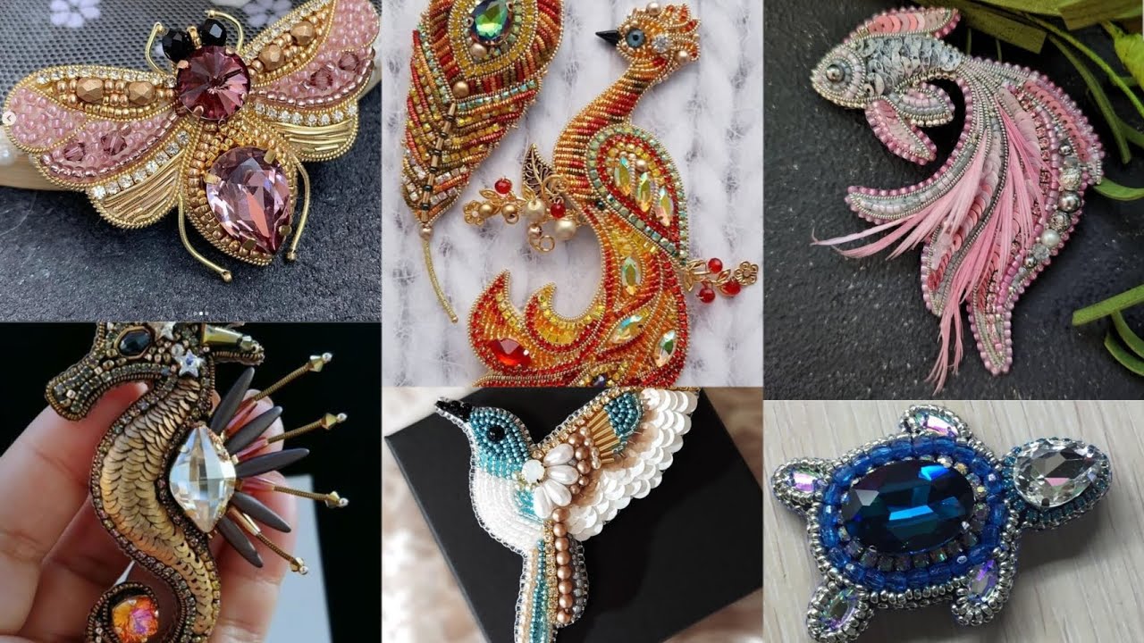 latest brooch designs idea/ home made brooch designs/ trendy brooch ...