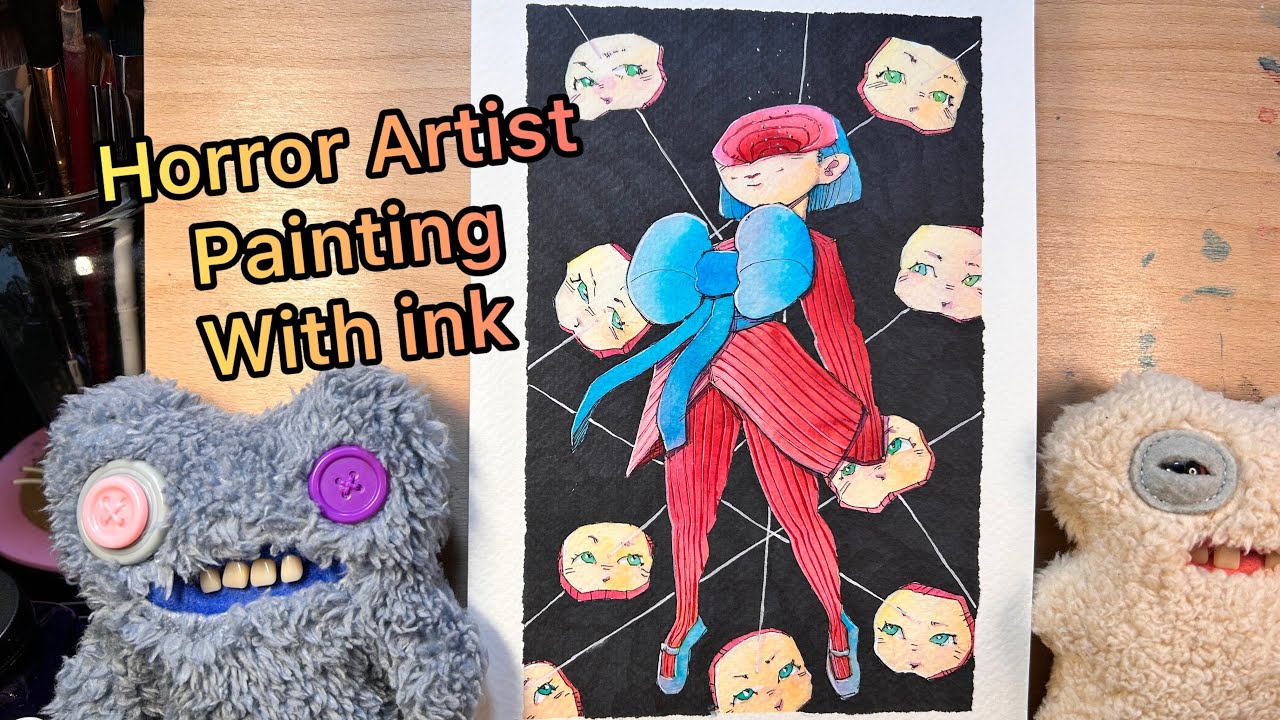 Horror Artist Painting With Ink Episode 1 - YouTube
