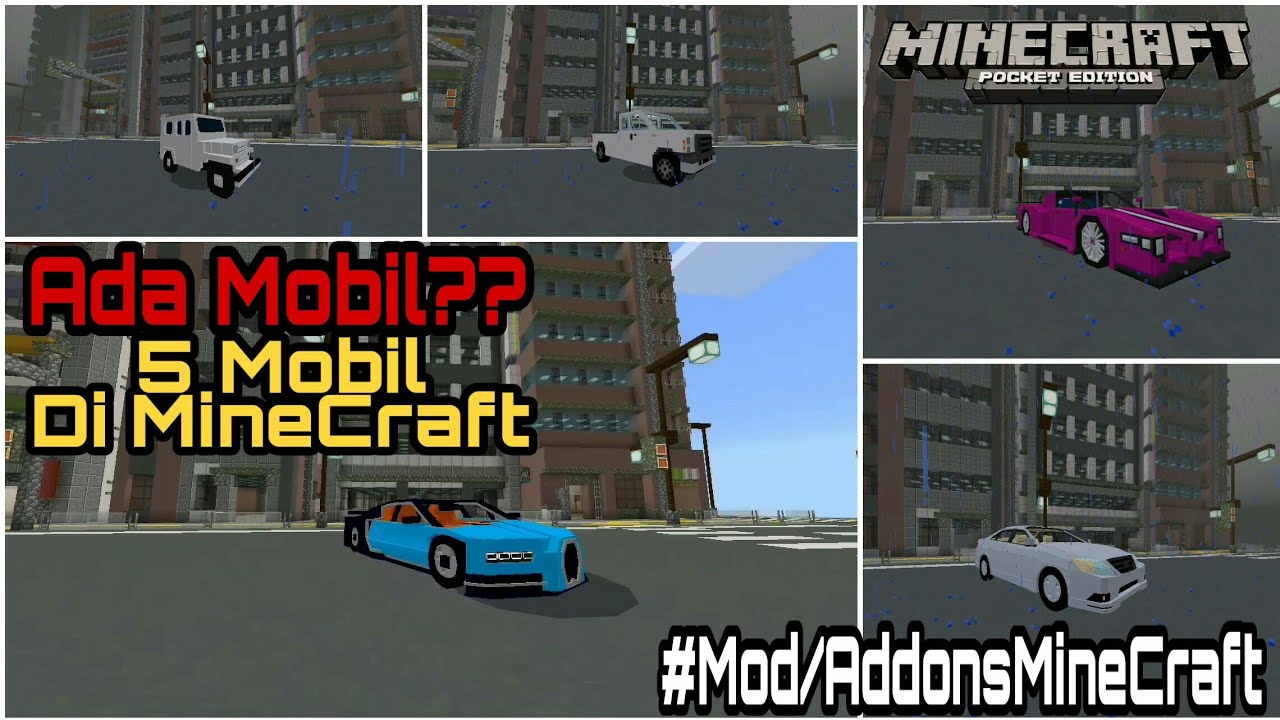 Cara Membuat Mobil Di minecraft || Mod/Addons MinecraftPe - YouTube