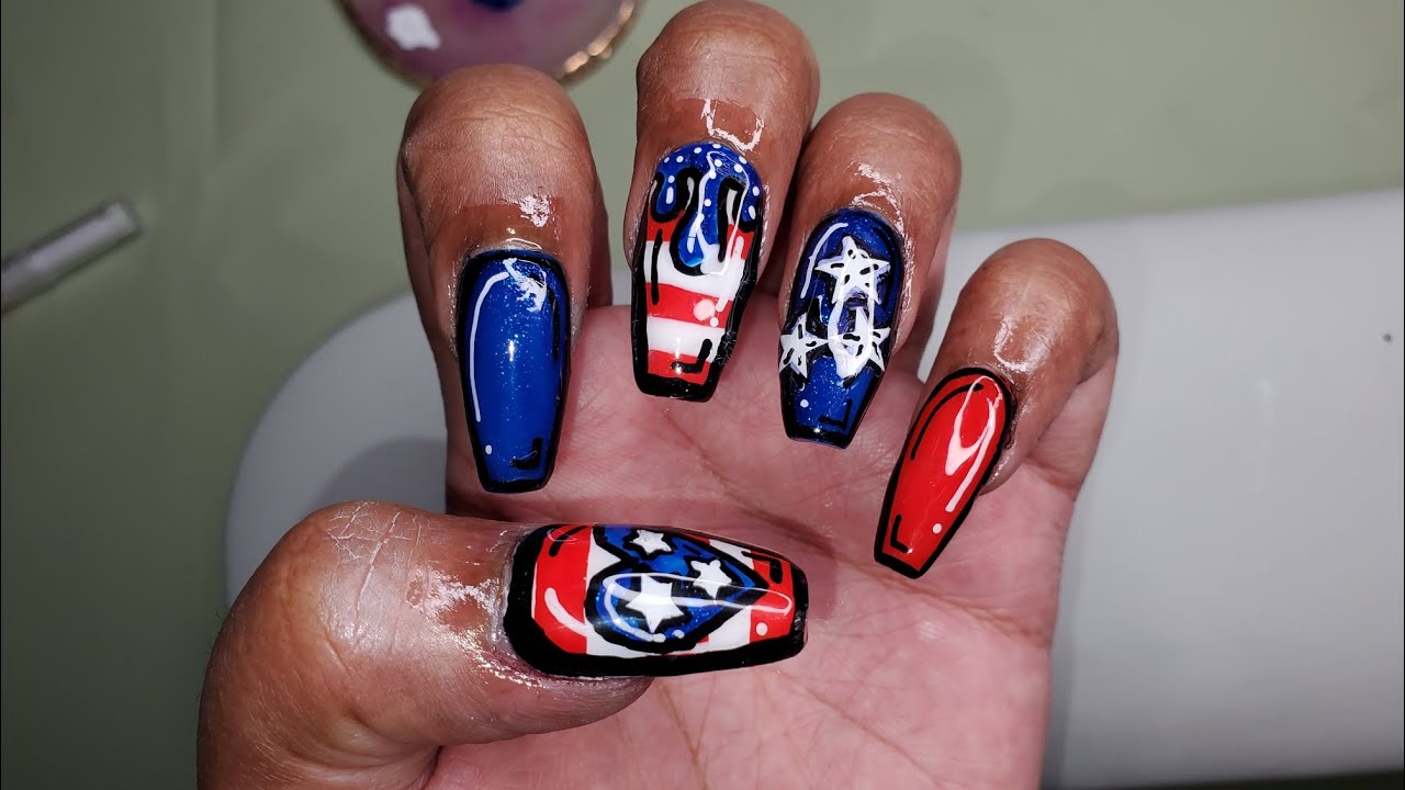 Tried American Flag/ 4th of July Pop Art Nails and FAILED!!! LOL - YouTube