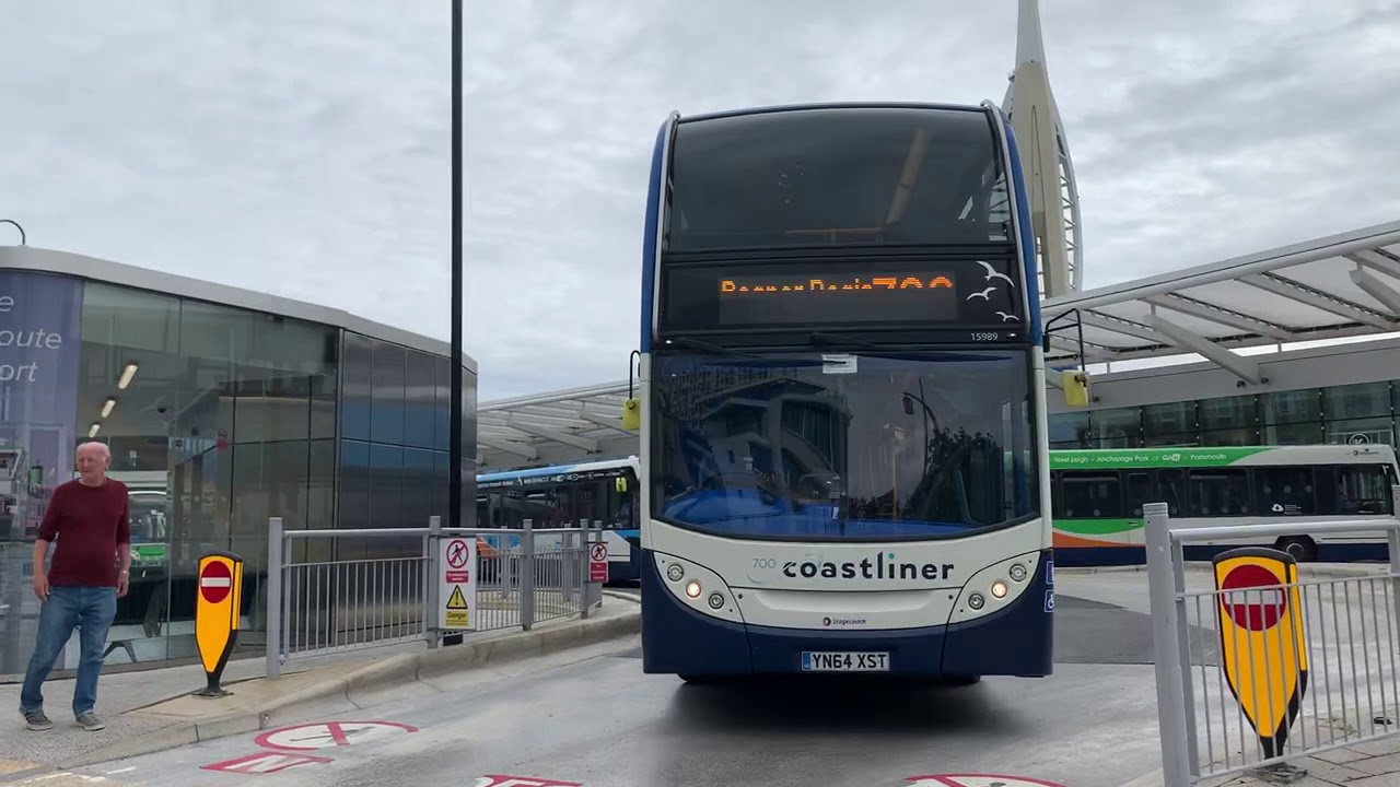Stagecoach Bus Route 700 Departing Portsmouth Harbour Bus station - YouTube