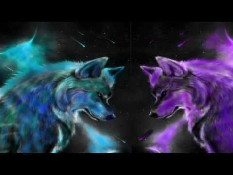 blue and purple galaxy wolf - YouTube