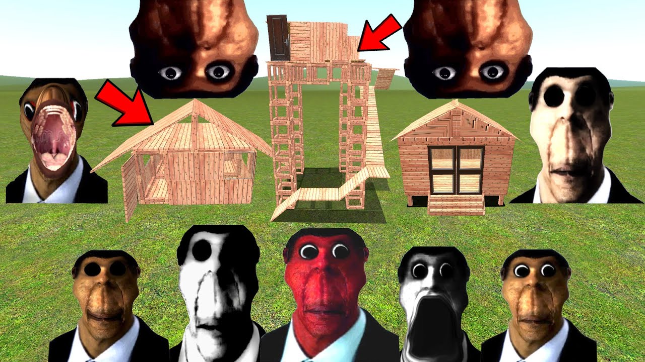 Obunga Family VS Houses | Nextbot Garry's Mod (EP2) - YouTube