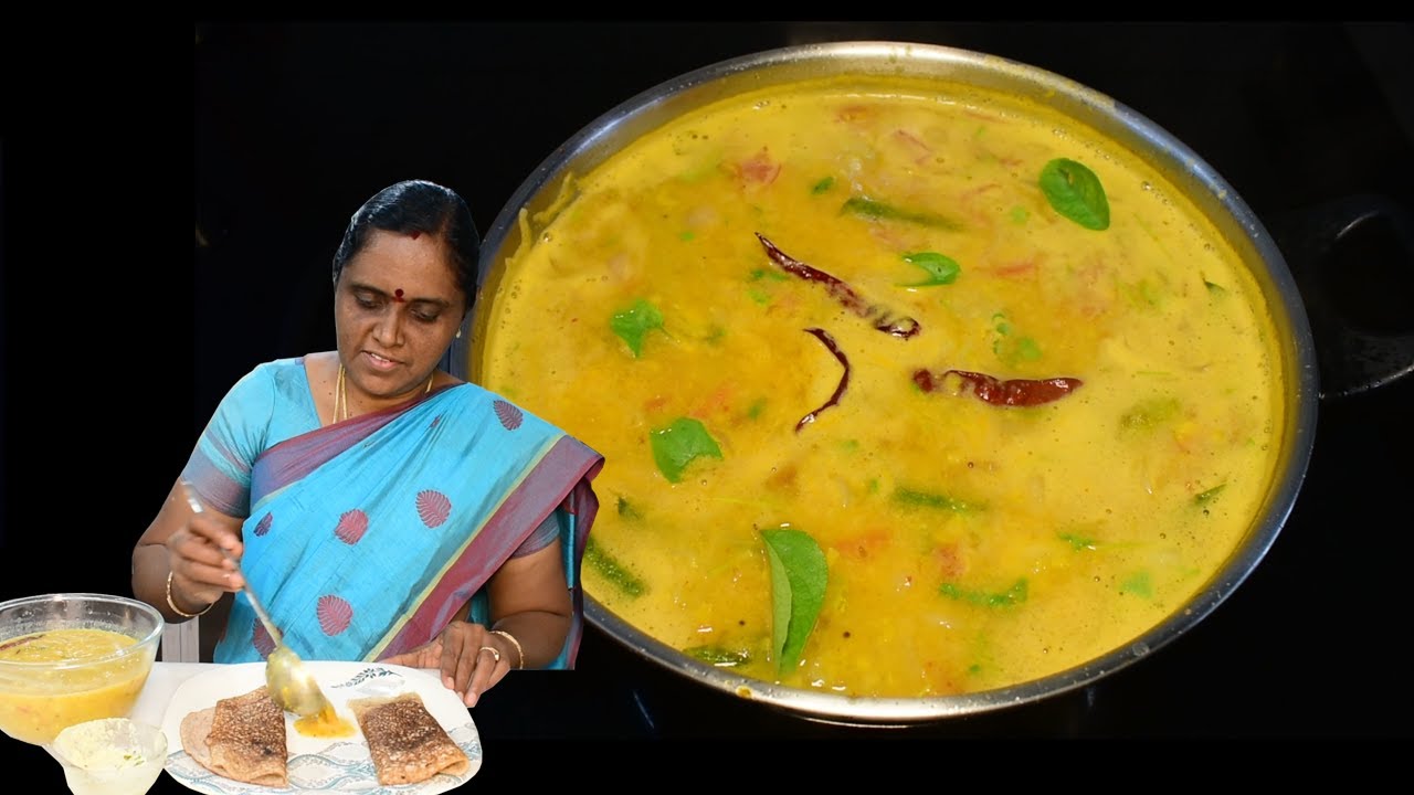 Sambar Recipe in Tamil | Dosa Idly Sambar Recipe | How to Make Sambar ...