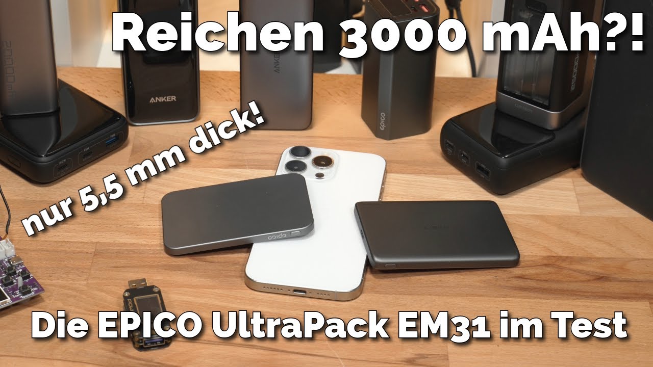 Reichen 3000 mAh? Die EPICO UltraPack EM31 3000 im Test - YouTube