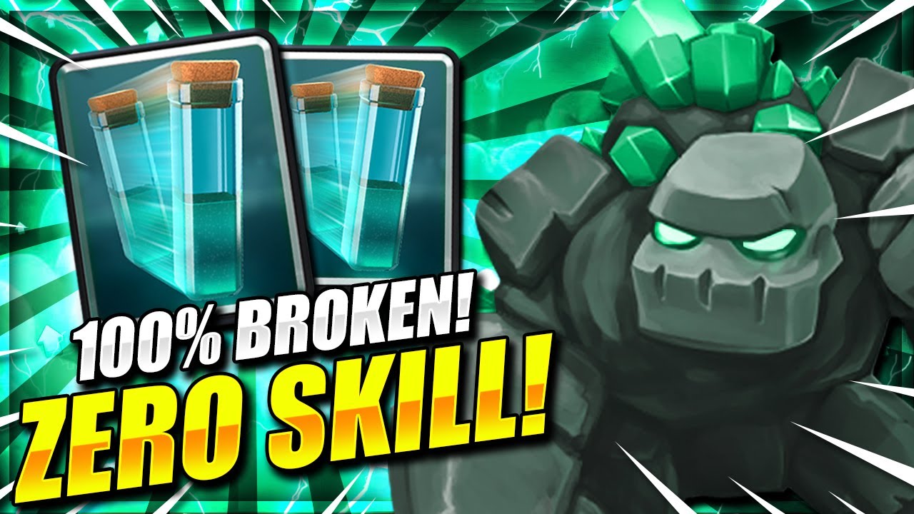 THIS IS LIKE CHEATING!! ZERO SKILL GOLEM DECK IN CLASH ROYALE!! - YouTube