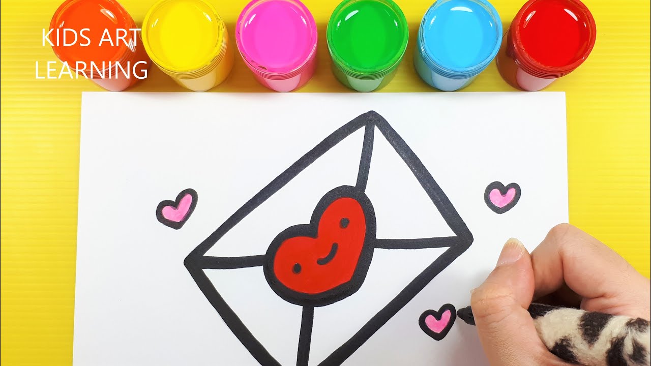 How To Draw A Love Letter | Valentine's Day Drawing | Easy Drawing Step ...