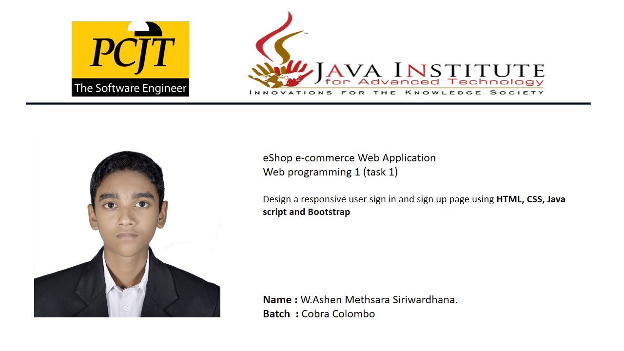 Web Project Task 01 | 1st Year | Semester 01 | Web Programming I | Java ...