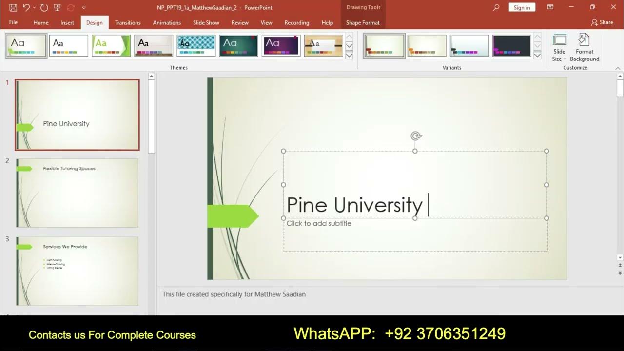 New Perspectives PowerPoint 2019 | Module 1: SAM Project 1a | Module 1 ...