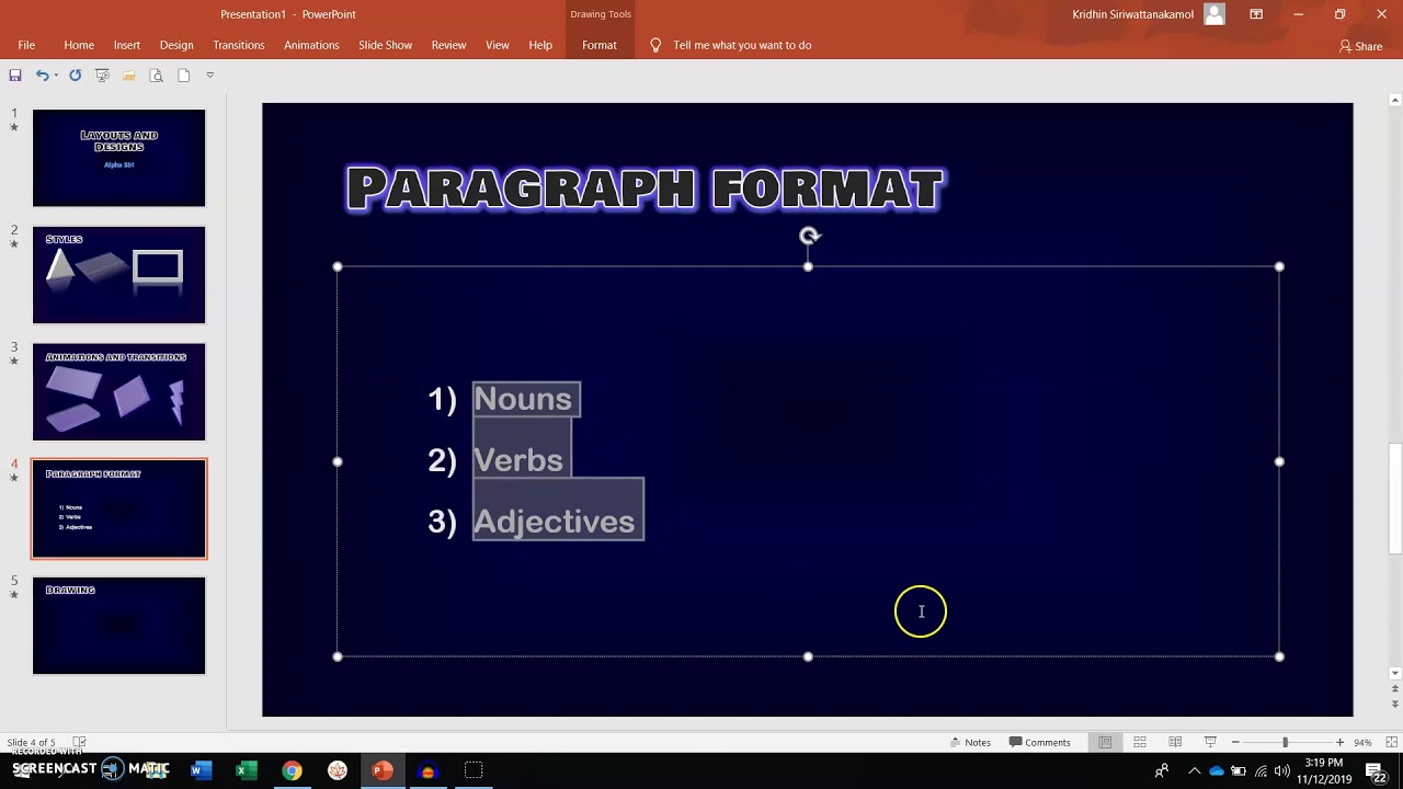 Microsoft Power Point 4 Paragraph Format - YouTube