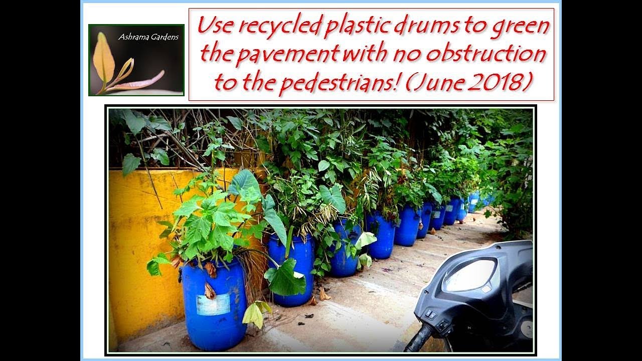 Use recycled plastic drums to green the pavement with no obstruction to ...