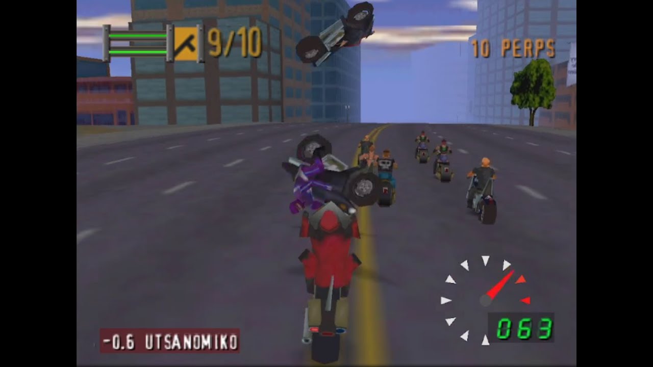 Road Rash 64 | Be the Cop - Wrecked in 1 second flat - YouTube
