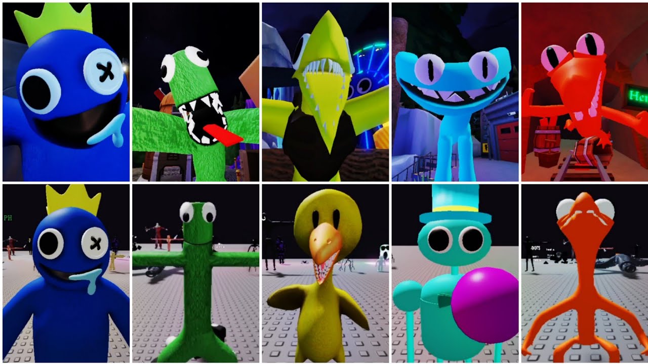 Rainbow Friends Chapter 2 Vs Rainbow Friends Concept All Jumpscares ...